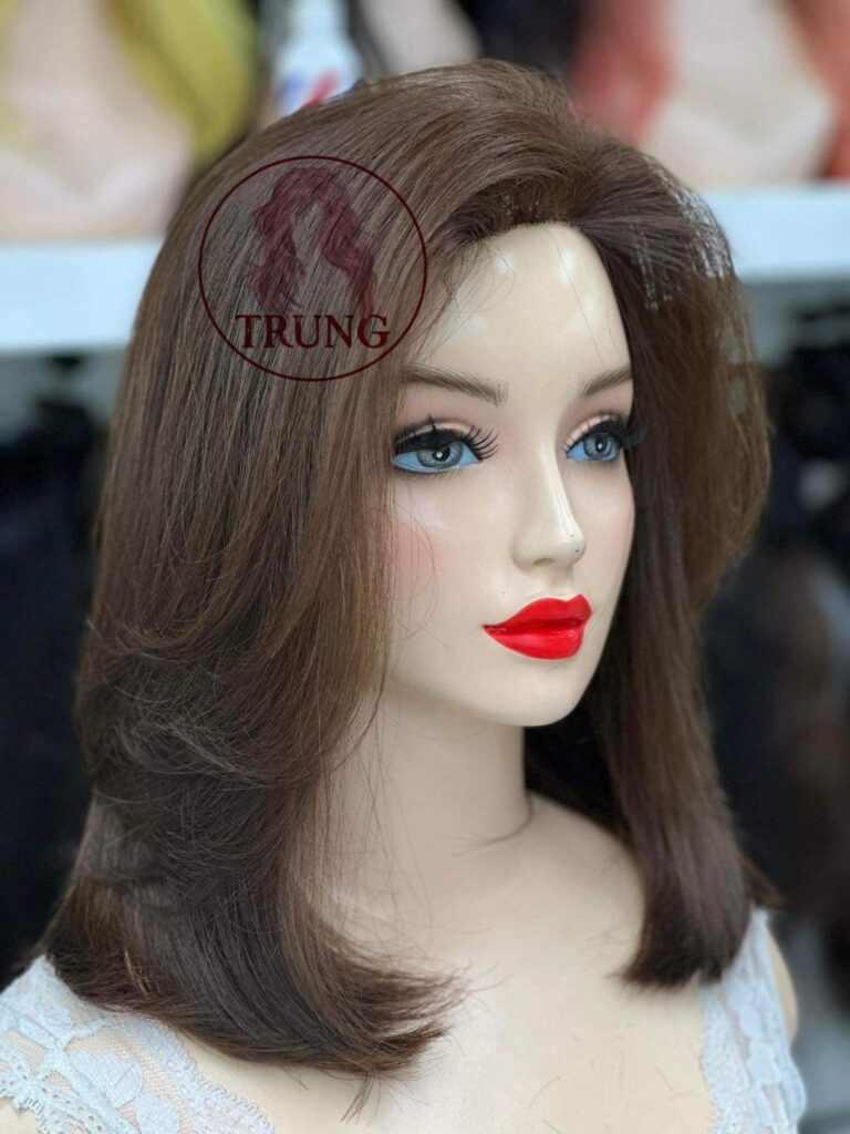 tóc giả nữ - bộ đội siêu da 40cm - Trung Tóc Giả
