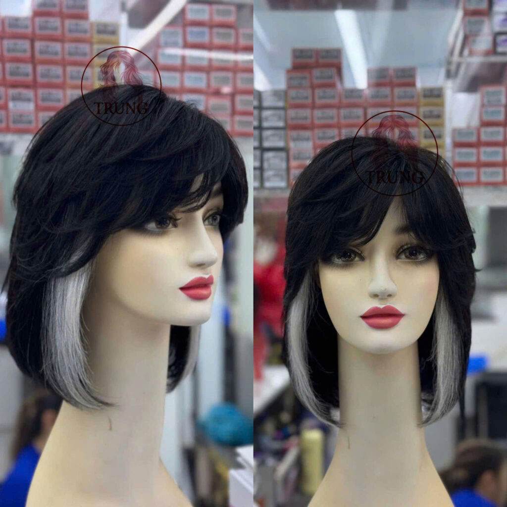 Tóc giả nguyên đầu 30cm hidden light - Trung Tóc Giả